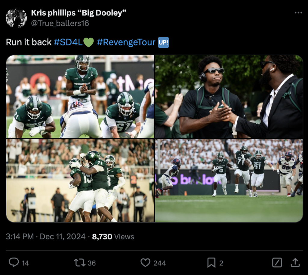 Michigan State football: Kristian Phillips vows 2025 "revenge tour"